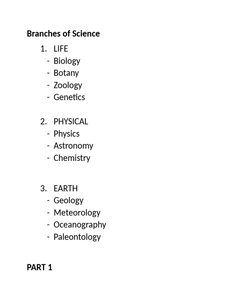 Branches of Science | PDF
