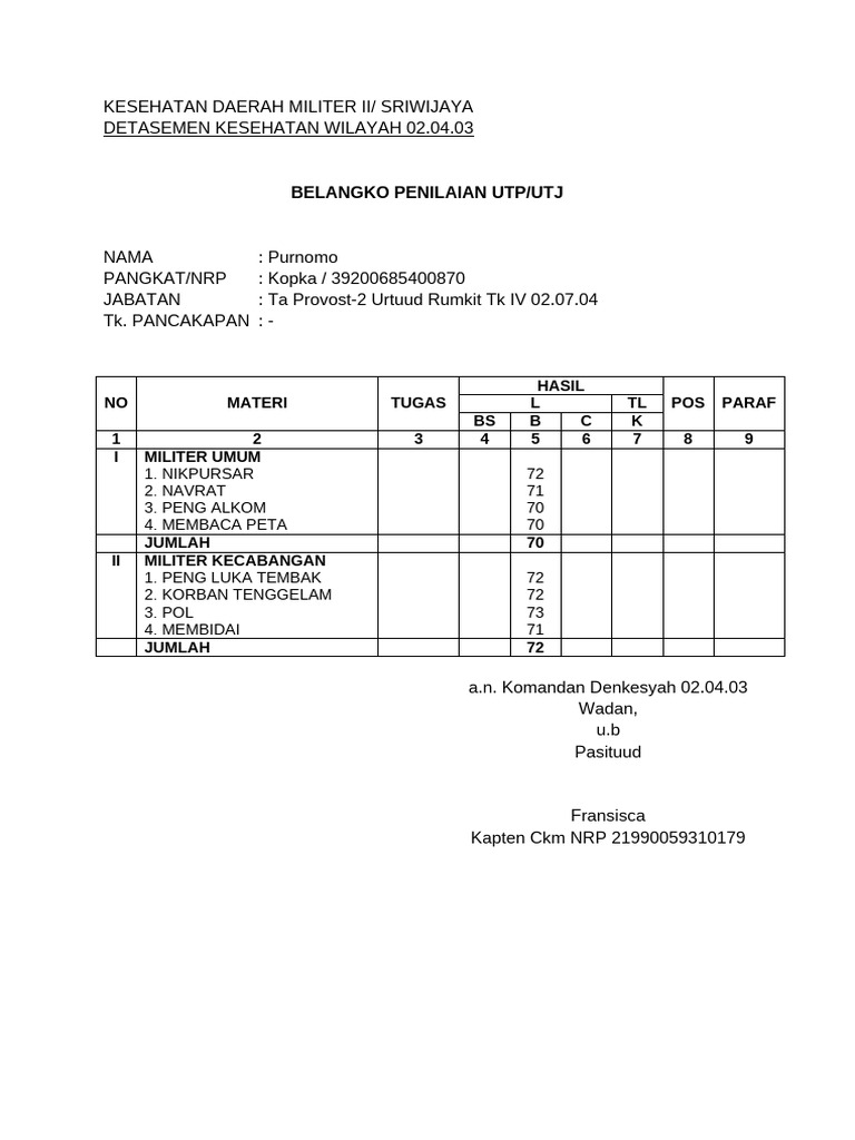 BLANGKO UTP UTJ | PDF