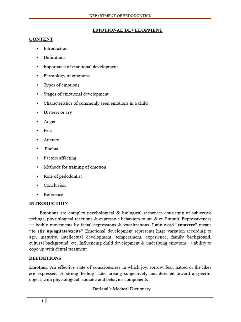 Emotional Development | PDF
