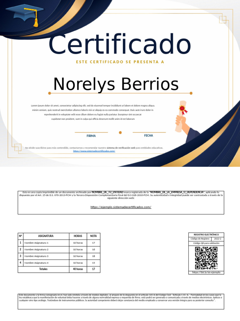 Certificado de Graduación Creativo | PDF