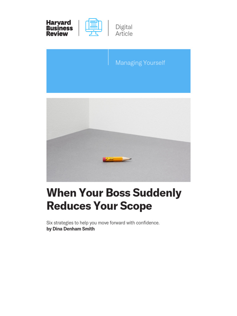 2024 - 08 - When Your Boss Suddenly Reduces Your Scope | PDF