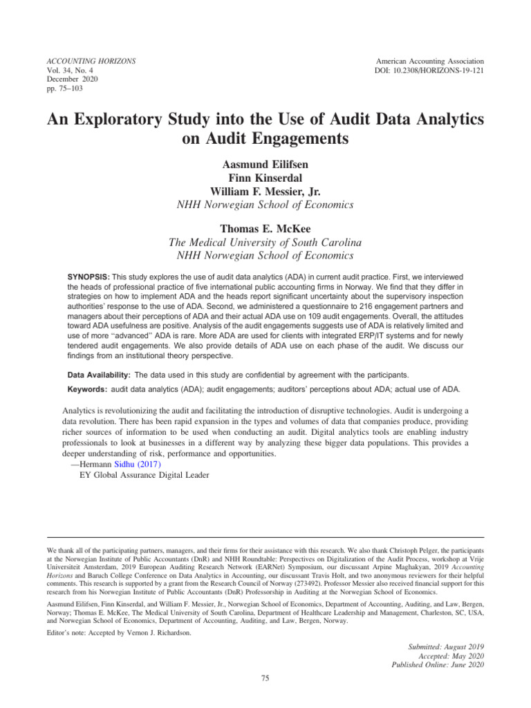#3 An Exploratory Study Into The Use of Audit Data Analytics On Audit ...
