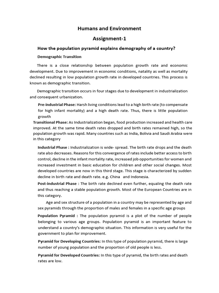 Humans and Environment Assignment-1: How The Population Pyramid Explains Demography of A Country ...