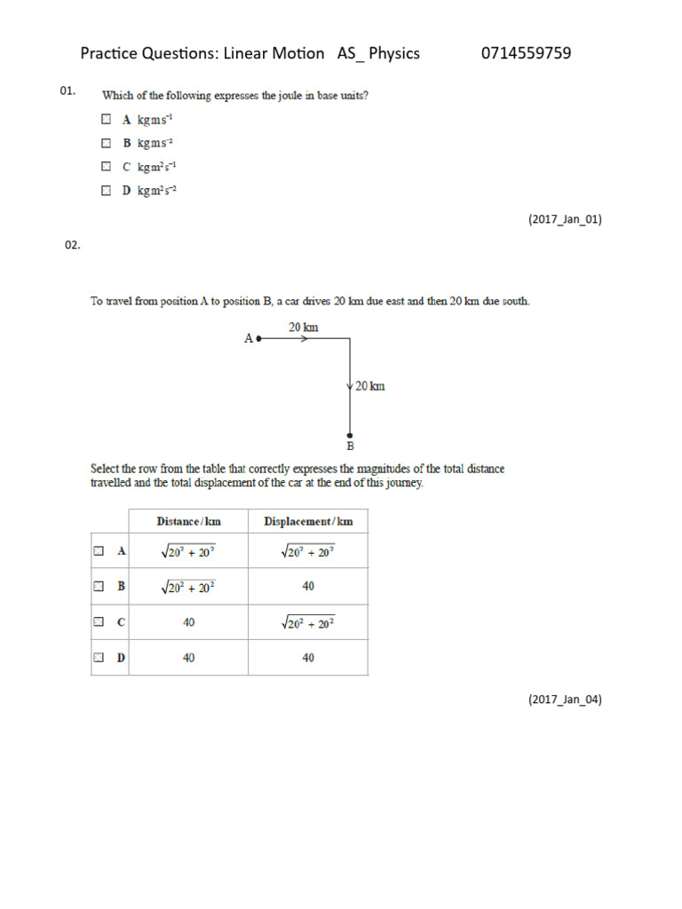 01. Linear_Motion | PDF
