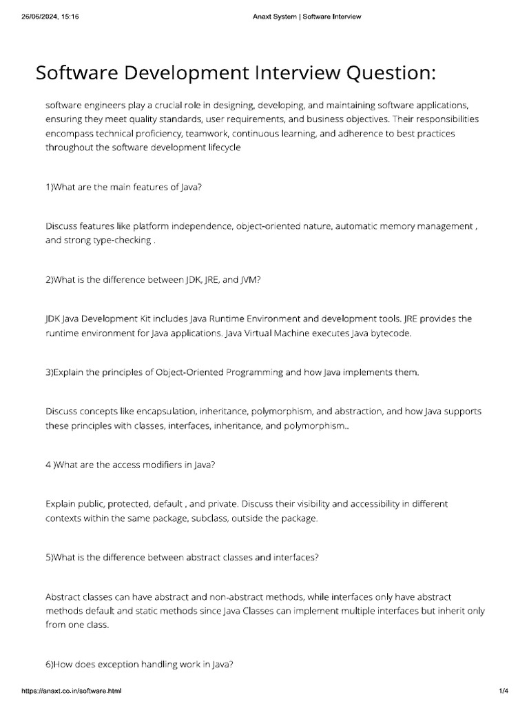 Inter Questions of Anaxt Systems | PDF