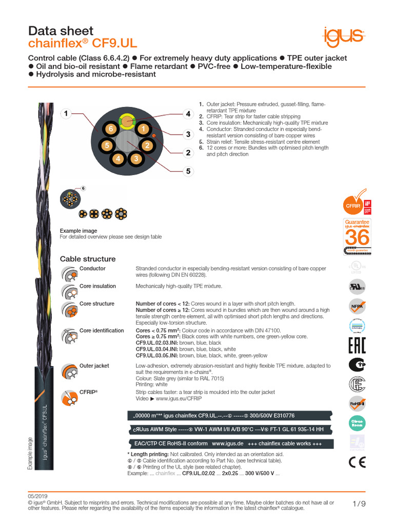 EU_Data_sheet_chainflex_CF9.UL | PDF