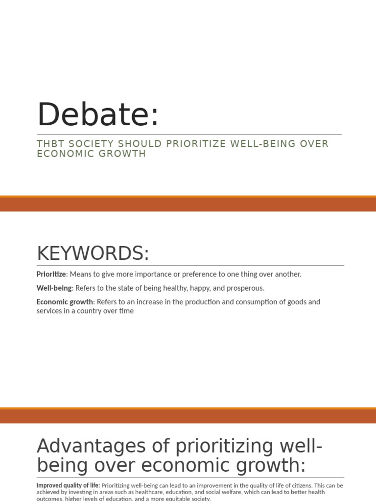 Debate Well Being and Economy | PDF | Economic Growth | Social Science