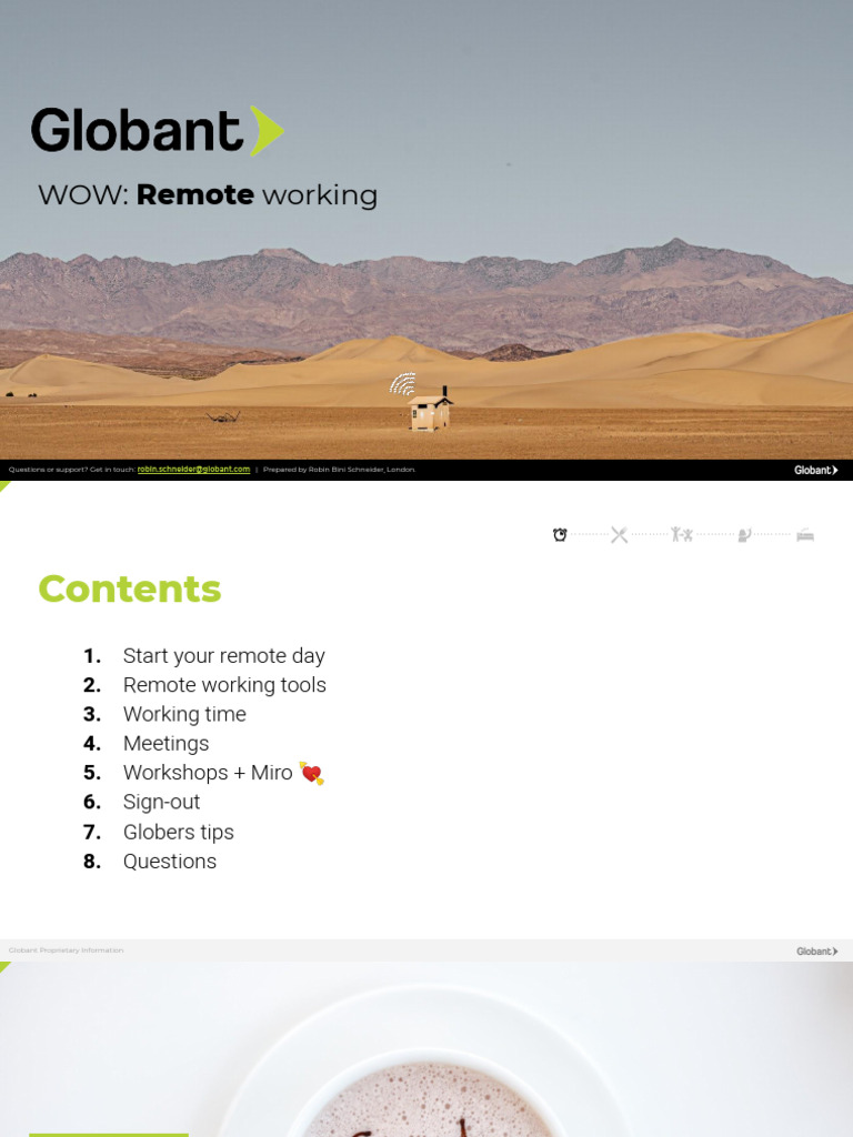 Globant WOW Remote Working | PDF | Online And Offline | Videotelephony