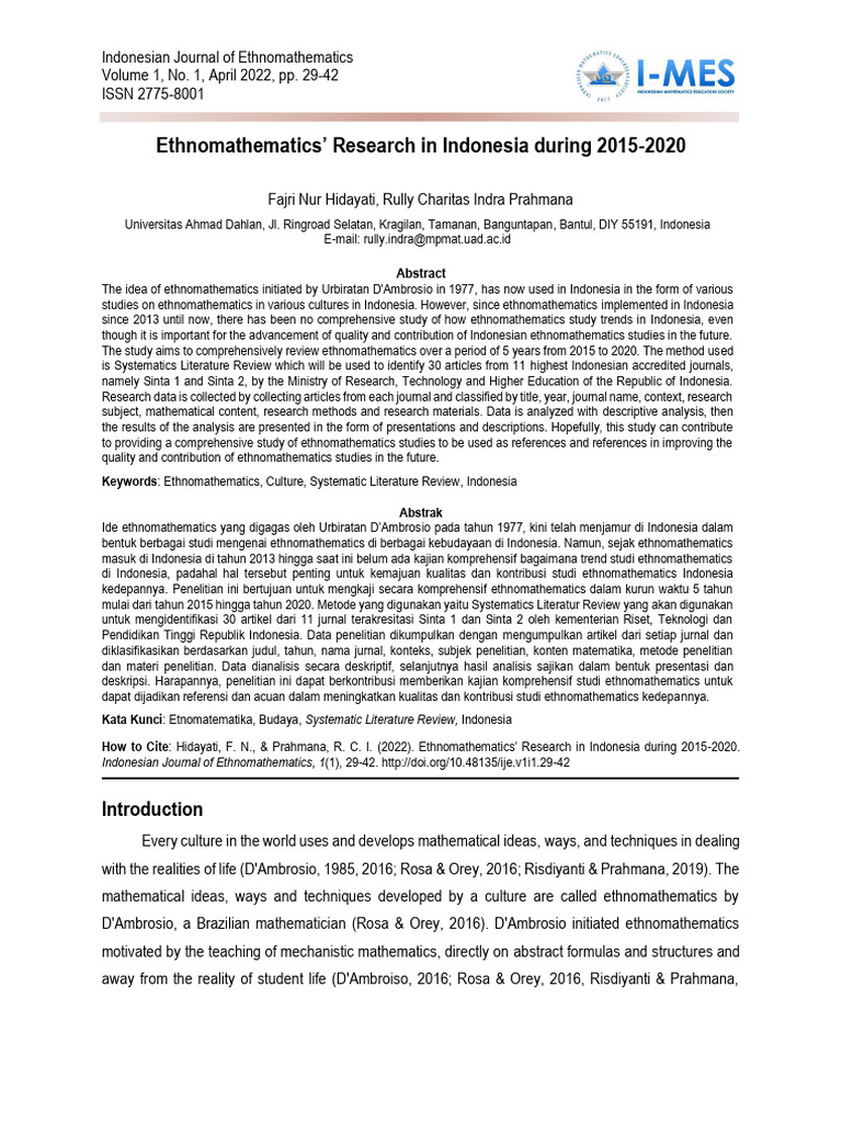 IJE Vol 1 No 1 - 2022 | PDF