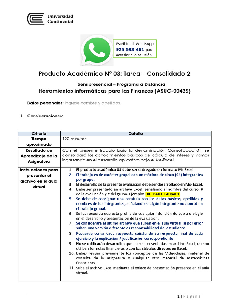 Herramientas Informaticas para Las Finanzas Pa3 | PDF