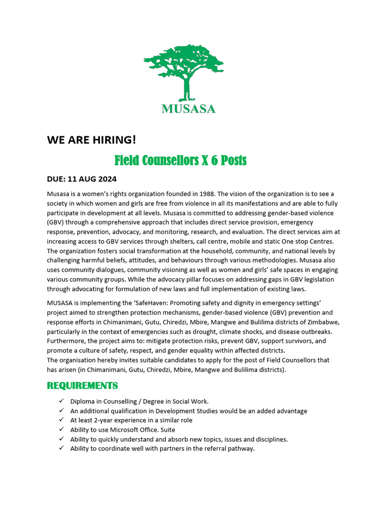 Musasa Is Hiring | PDF
