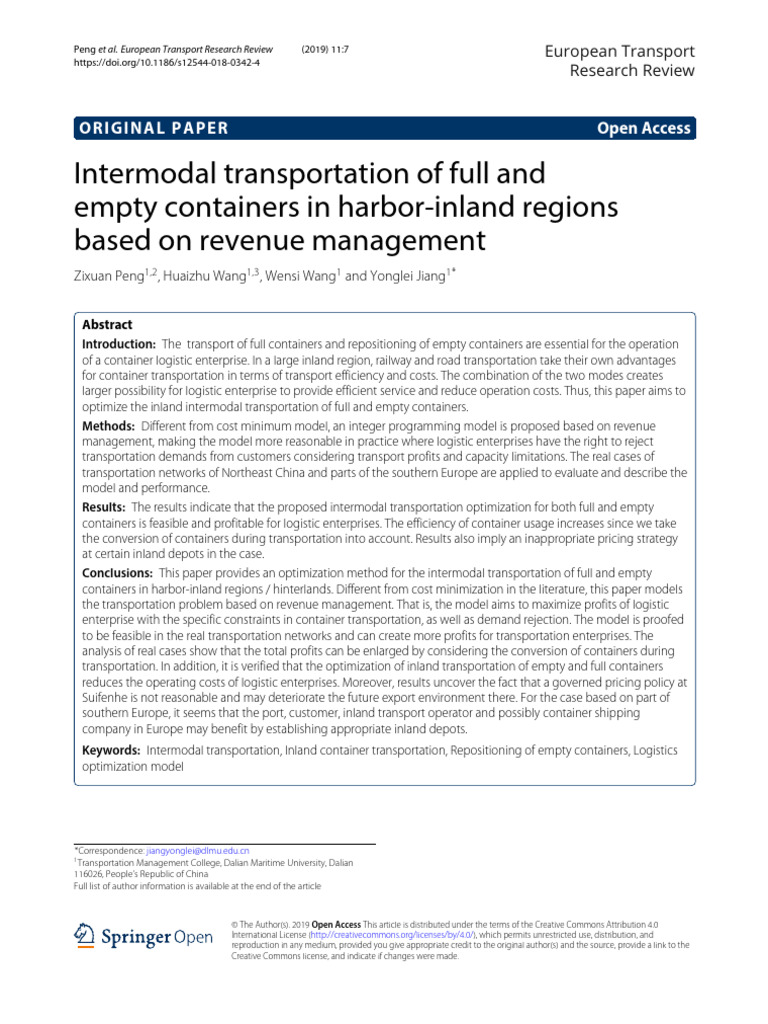 Intermodal Transportation of Full and | PDF