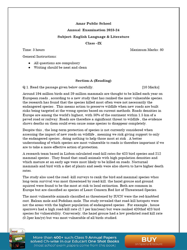 Amar Public School Paper 50 | PDF