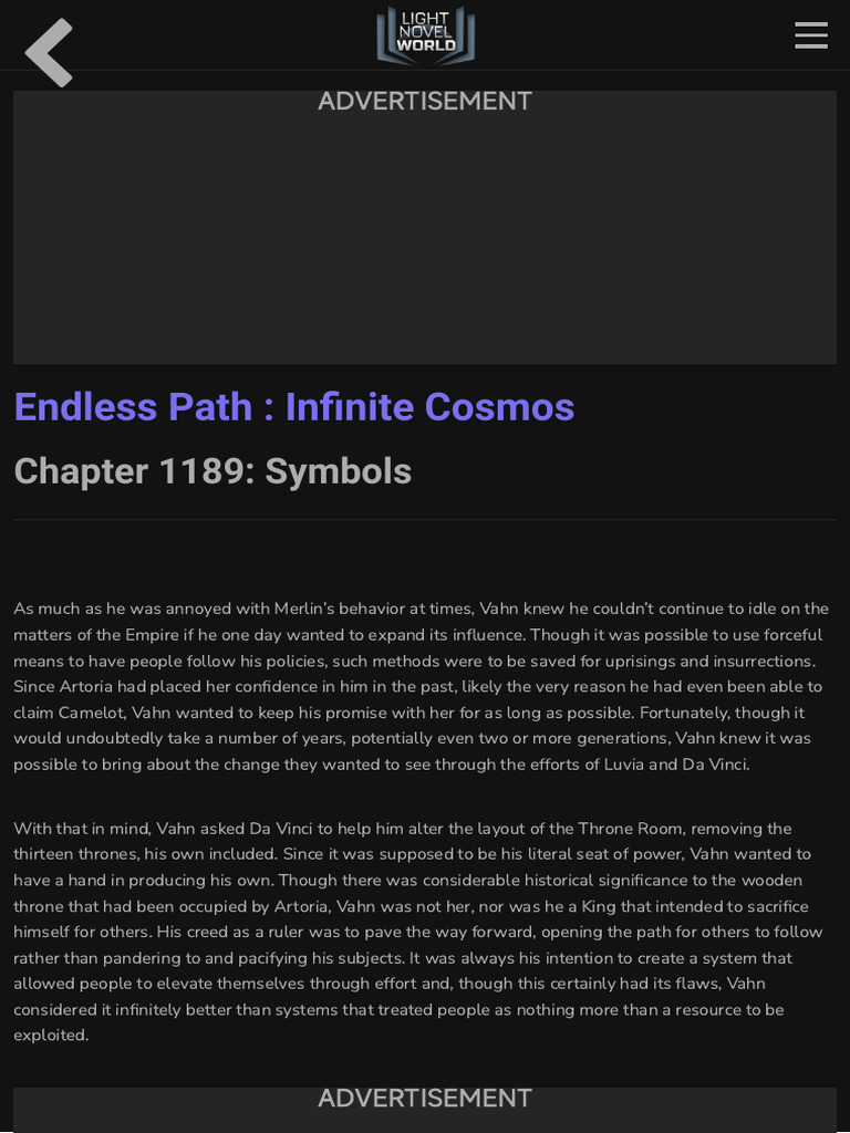 Endless Path Infinite Cosmos - Chapter 1189 Sym | PDF | Throne ...