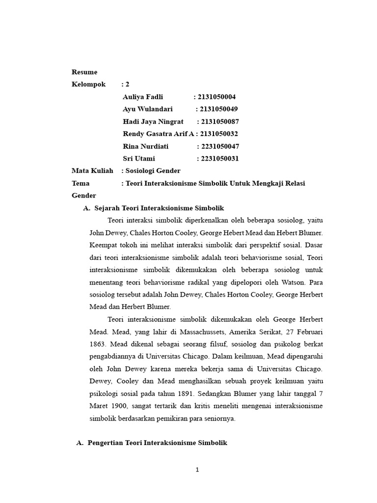 Kelompok 2 Sosiologi Gender. Aye | PDF