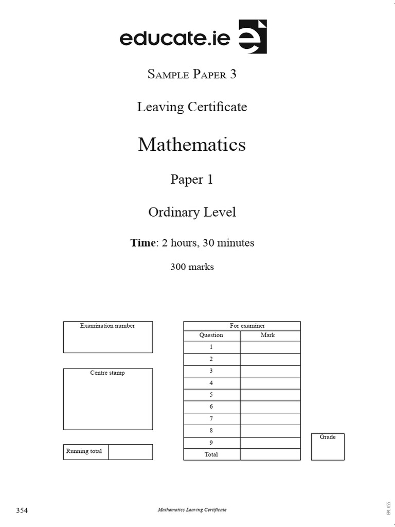 LC Ordinary Level Exam Paper Sample 3 - Papers 1 | PDF