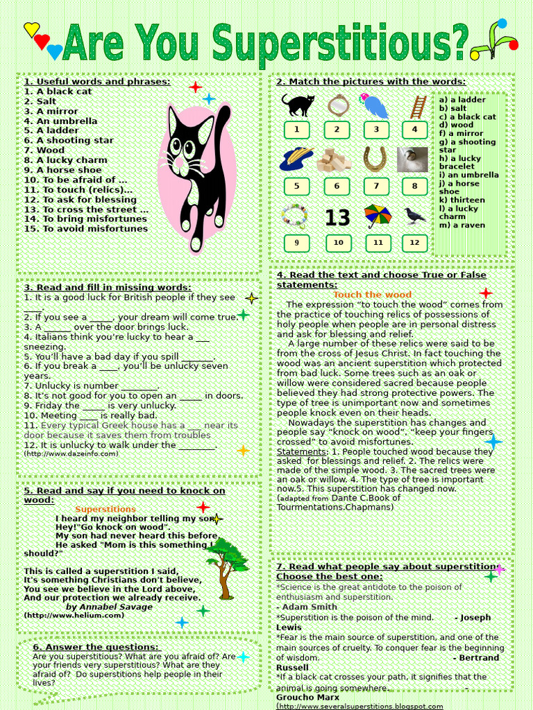 Are You Superstitious 28255 | PDF | Luck | Language Arts & Discipline