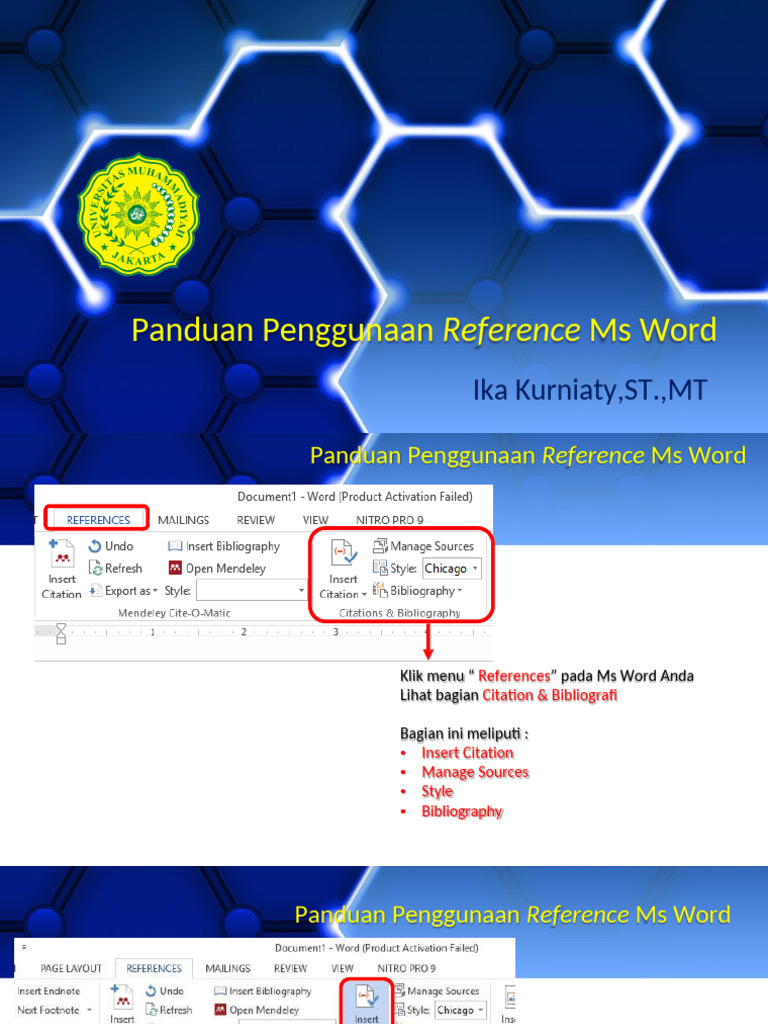 Panduan Penggunaan Reference Ms Word | PDF