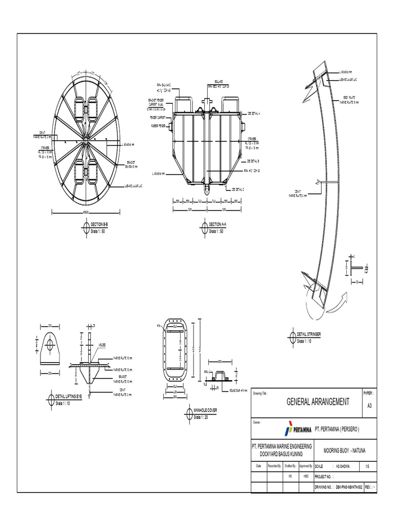 Work Drawing Mooring Buoy Natuna 3.6 - 015432 | PDF