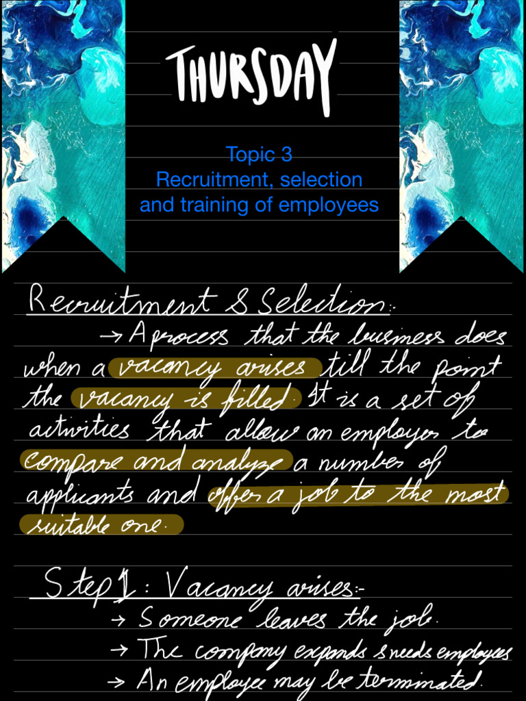 Business Studies Sec 2 Topic 3 Recruitment, Selection and Training of ...