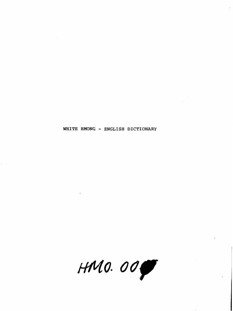 White Hmong - English Dictionary | PDF | Tone (Linguistics) | Southeast ...