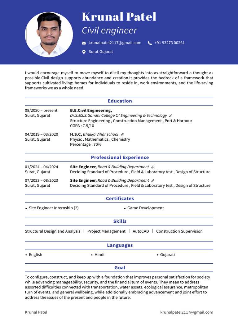 Krunal Patel Resume 2024 | PDF