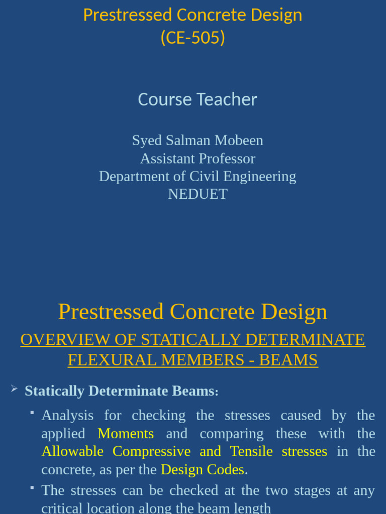 Prestressed Concrete Design Lec 19 22 | PDF