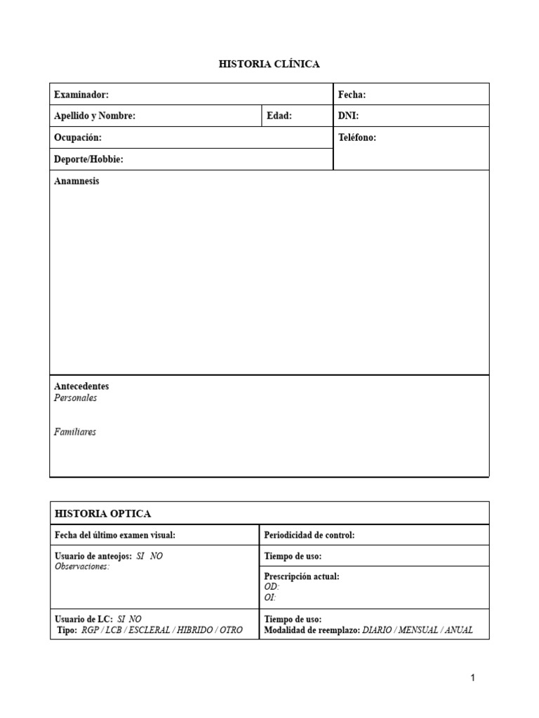 Formato Nuevo HC | PDF