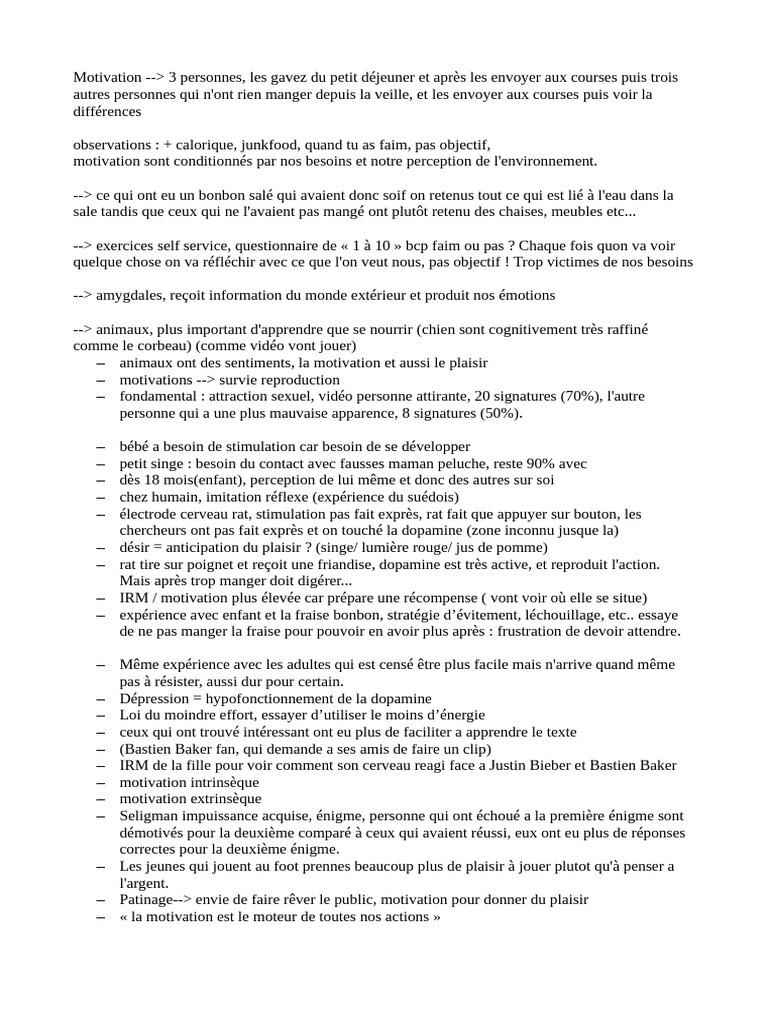 Prise de Note Psychologie | PDF