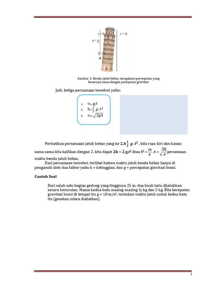 Kinematika Gerak Vertikal Dan Soal Pengayaan-2 | PDF