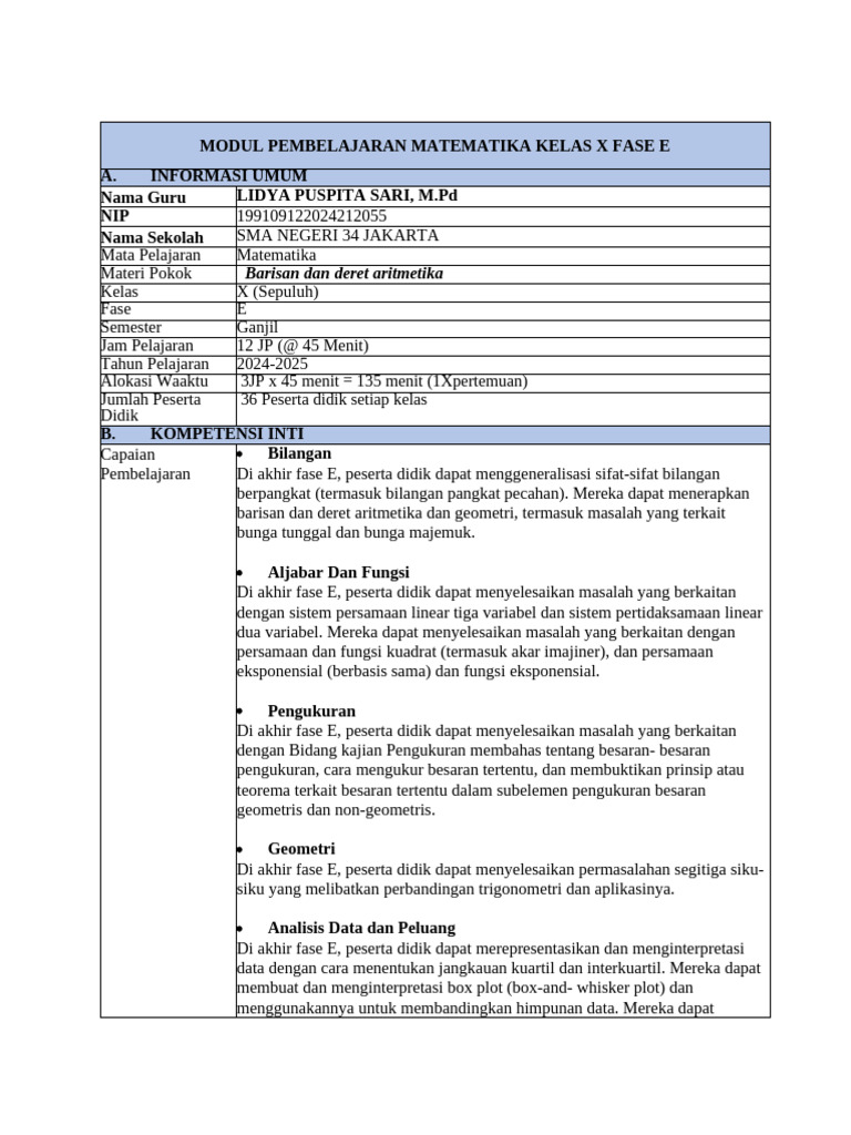 BAB 5 MTK Barisan Dan Deret | PDF