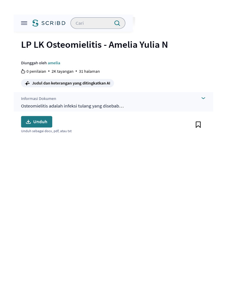 LP LK Osteomielitis - Amelia Yulia N | PDF | PDF
