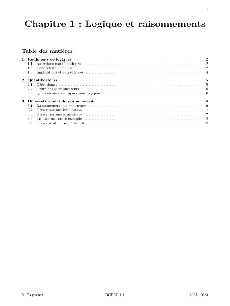 Chapitre 01 Logique et Raisonnements | PDF