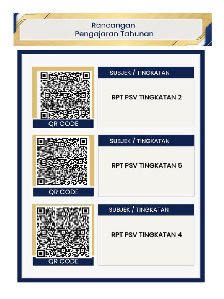QR Kod RPT Dan DSKP Panatia PSV | PDF