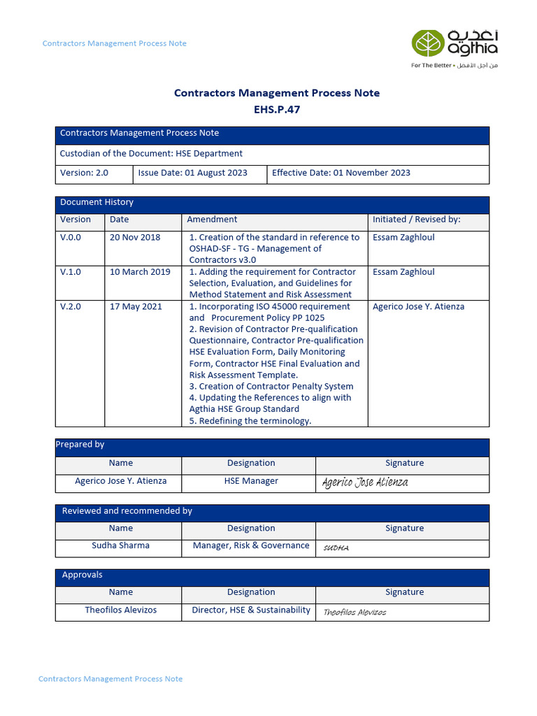 Contractors Management | PDF | Employment | Business