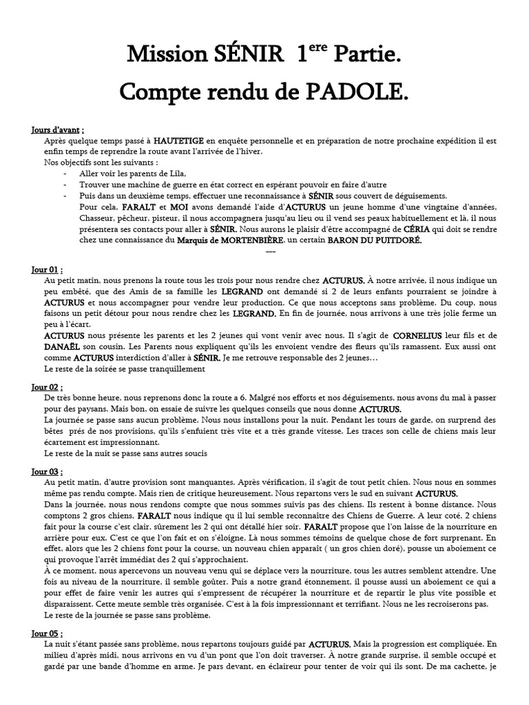 Mission SENIR Part 1 | PDF