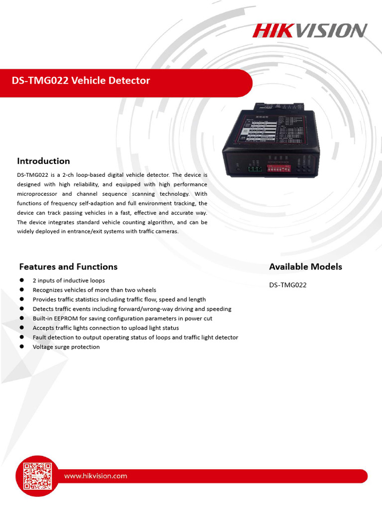 DS TMG022 Vehicle Detector | PDF | Science & Mathematics