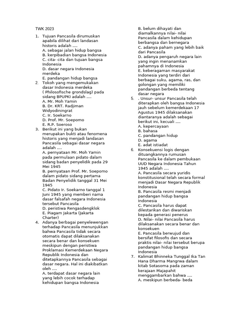 TWK Pilar Negara | PDF