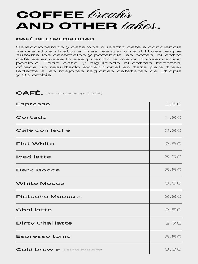 RUTINS - Coffee and Drinks Agosto 1 | PDF