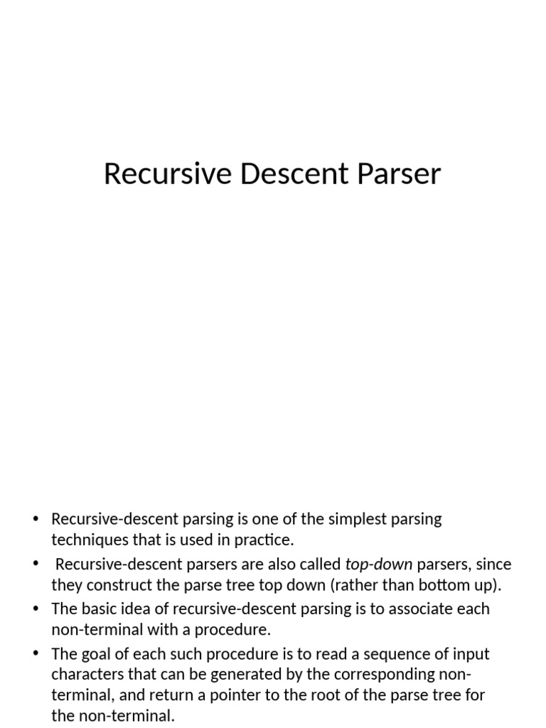5-Top Down Parsing - Recursive Descent Parsing-07!08!2024 | PDF