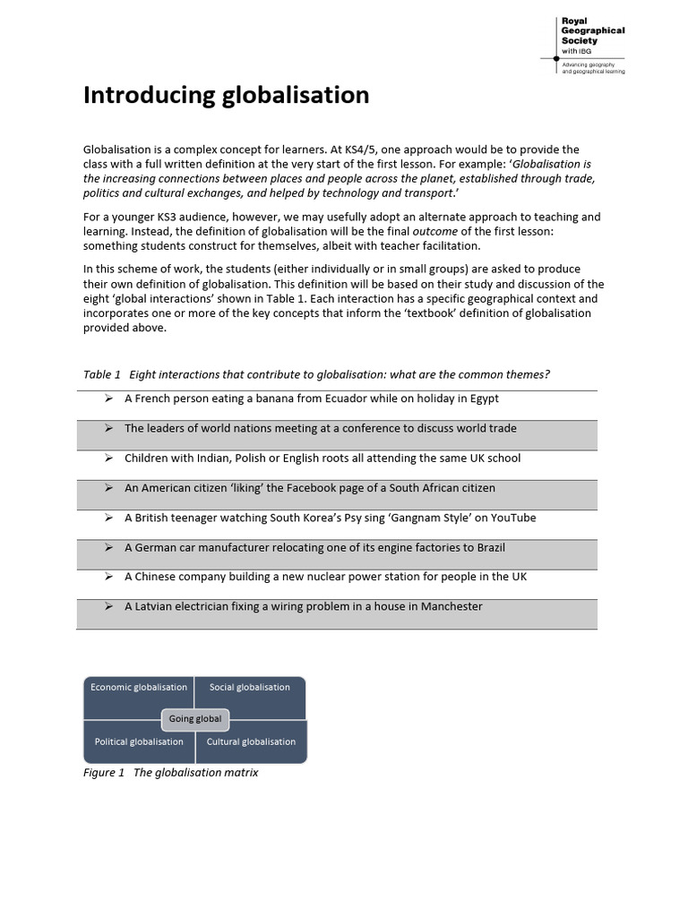 HWK Reading Globalisation - PDF - GLP | PDF