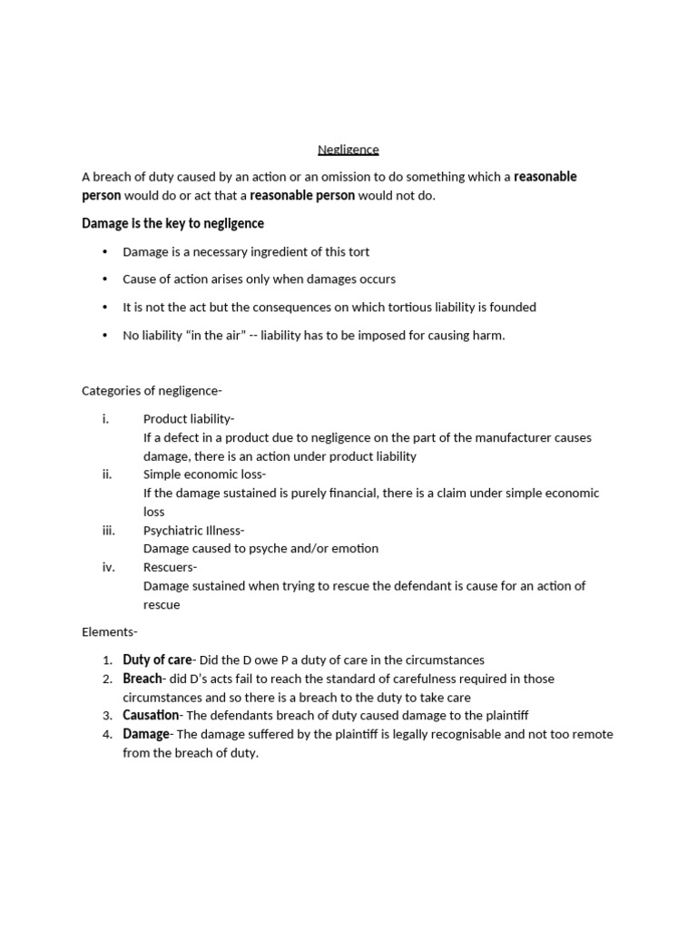 Negligent Torts | PDF