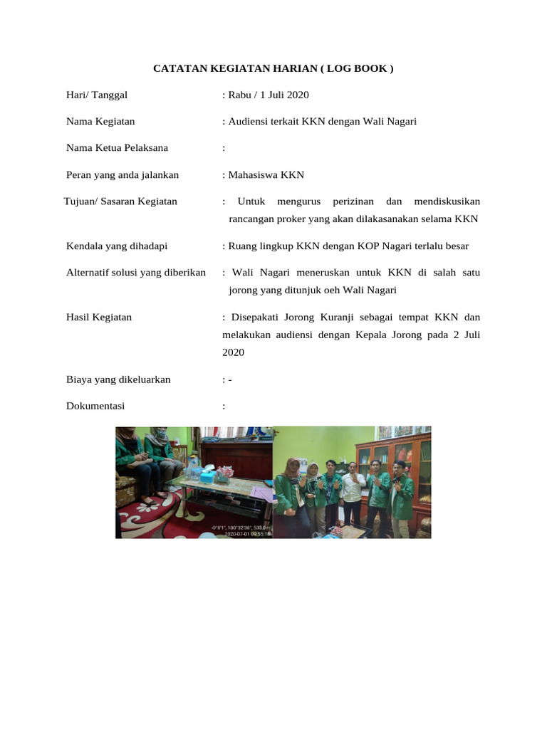 Contoh Logbook | PDF