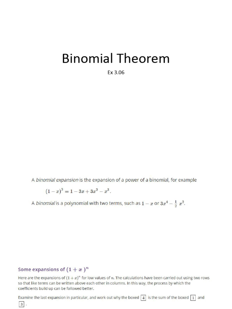 Binomial Theorem | PDF