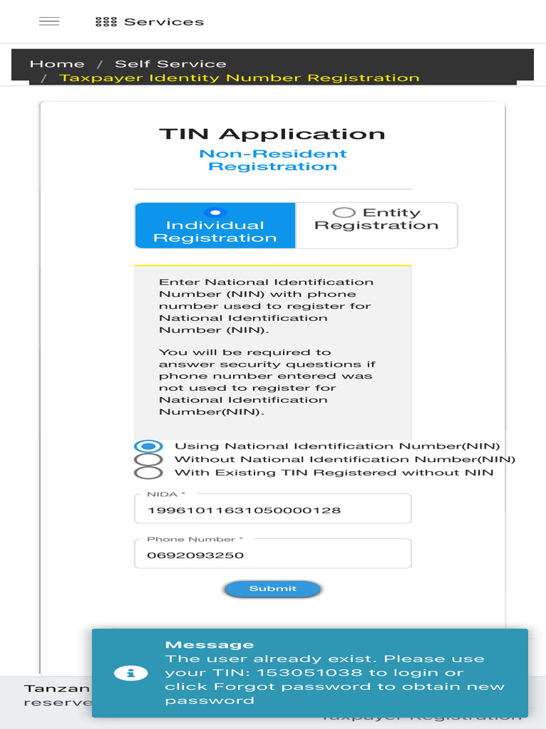 Taxpayer Portal - Taxpayer Registration | PDF