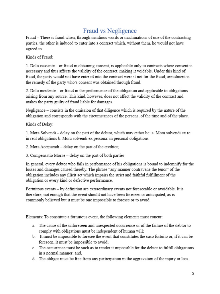 Lesson 2 Fraud vs Negligence | PDF