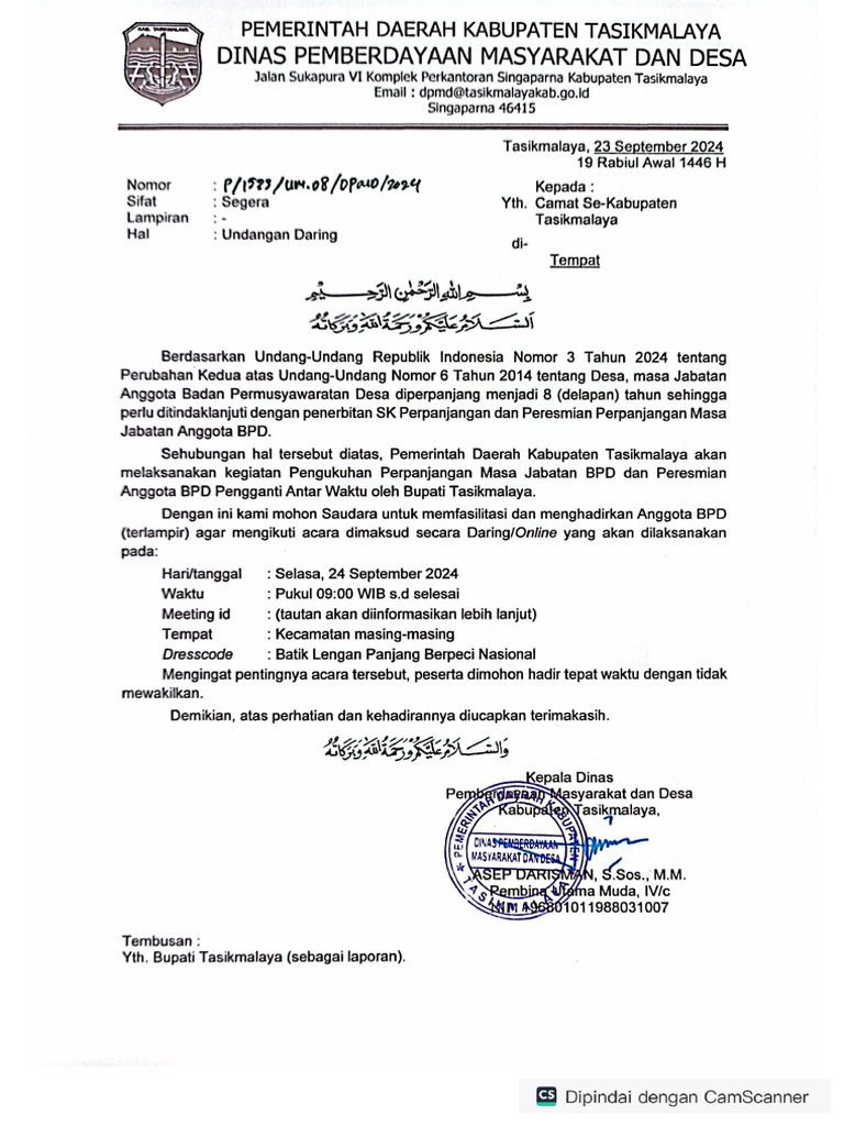 Undangan BPD Daring | PDF