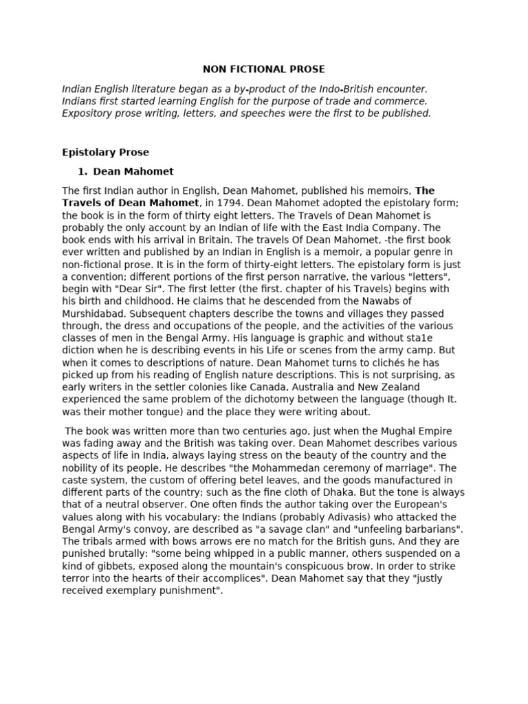 Unit 1 Non-Fictional Prose A Survey | PDF