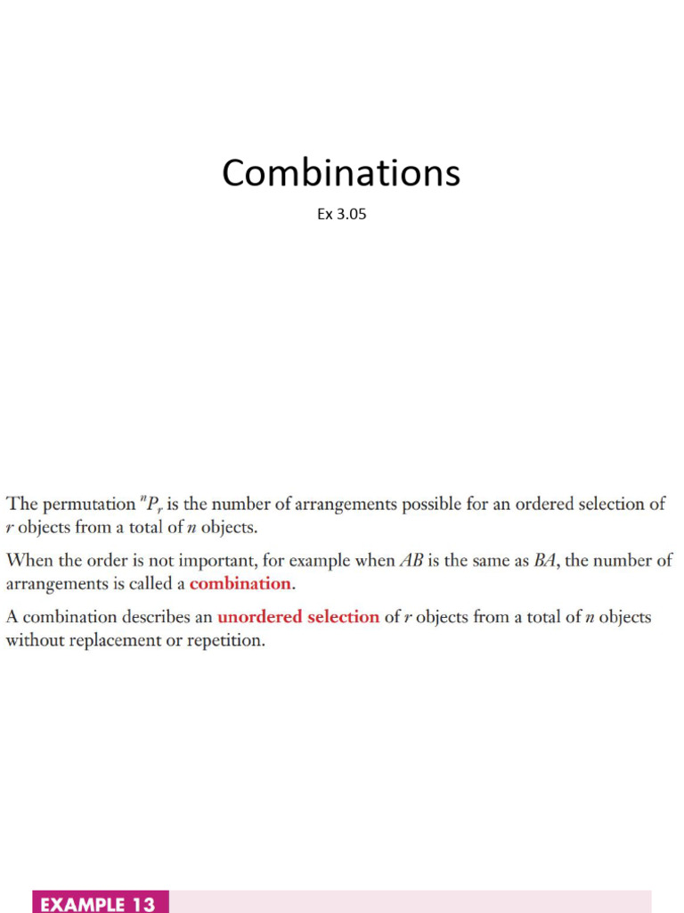 Combinations | PDF
