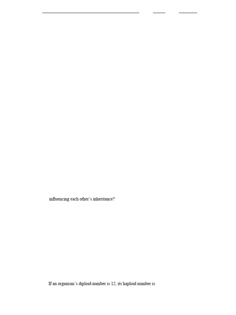 Introduction to Genetics worksheet 1 | PDF